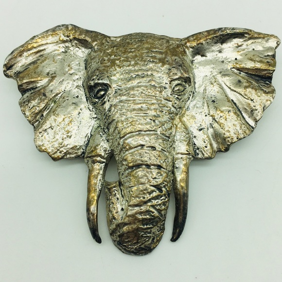 Vintage | Jewelry | Vintage Mid Century Brutalist Style Silver Elephant ...